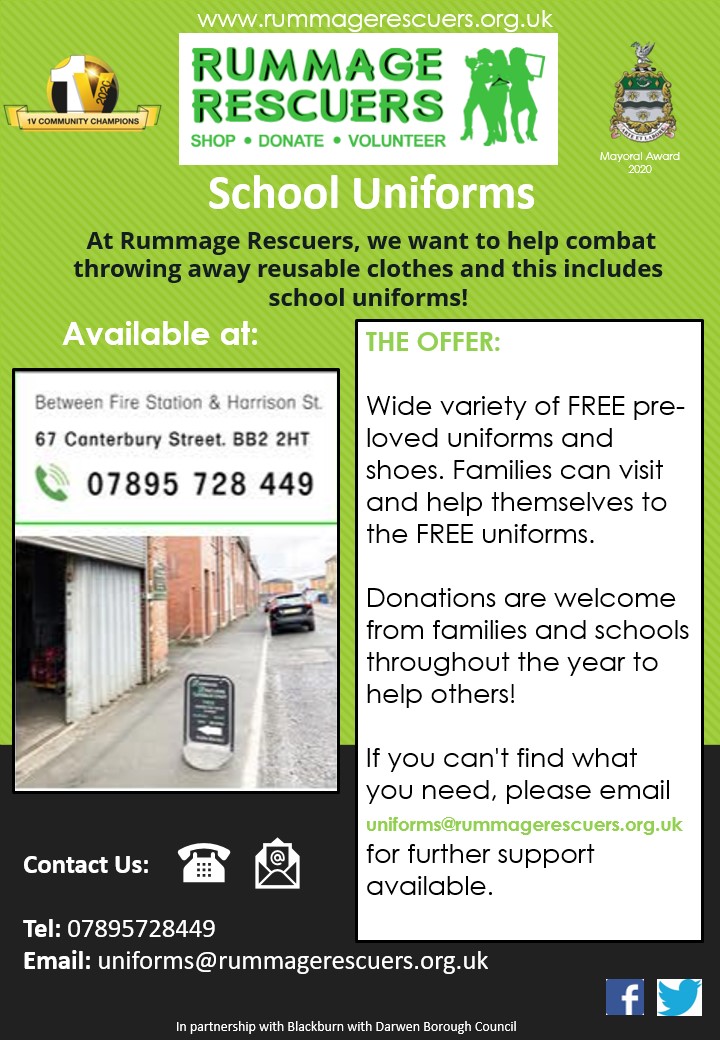 Free School Uniforms at Rummage Rescuers - Be Well BWD